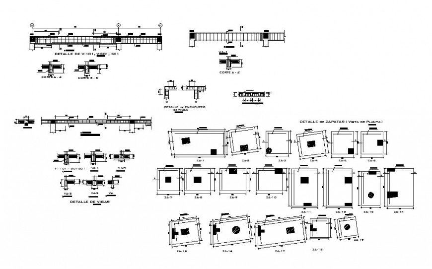 Beam schedule, column and constructive structure cad drawing details ...