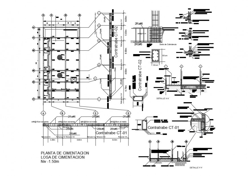 Column structural block detail 2d view layout file in autocad format