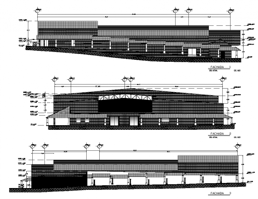Commercial complex building detail elevation 2d view layout dwg file Commercial complex building detail elevation 2d view layout dwg file
