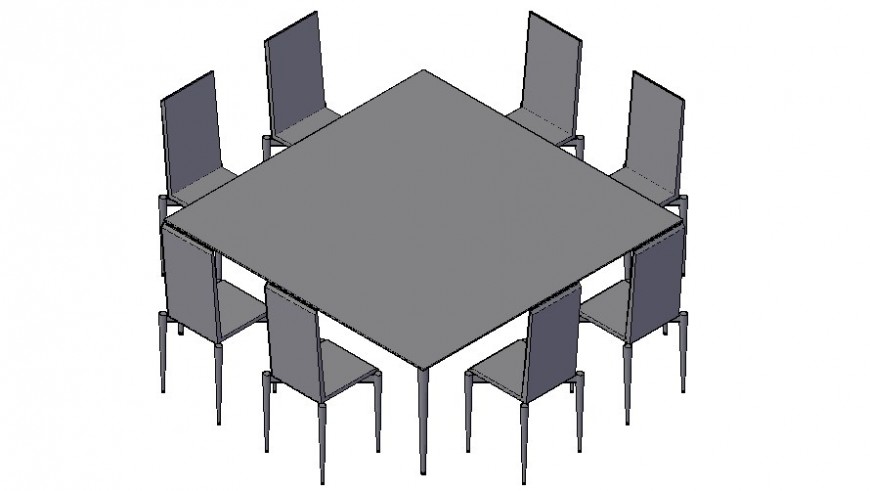 Dining Table And Chair Blocks Drawing 3d Model In Autocad