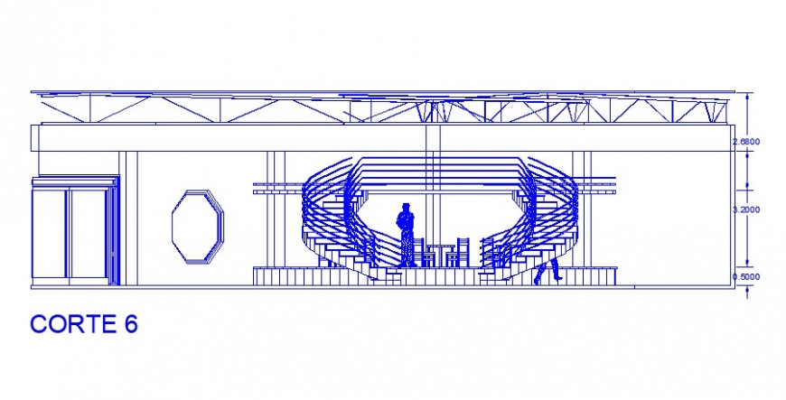 Double side stair structural elevation in auto cad Double side stair structural elevation in auto cad