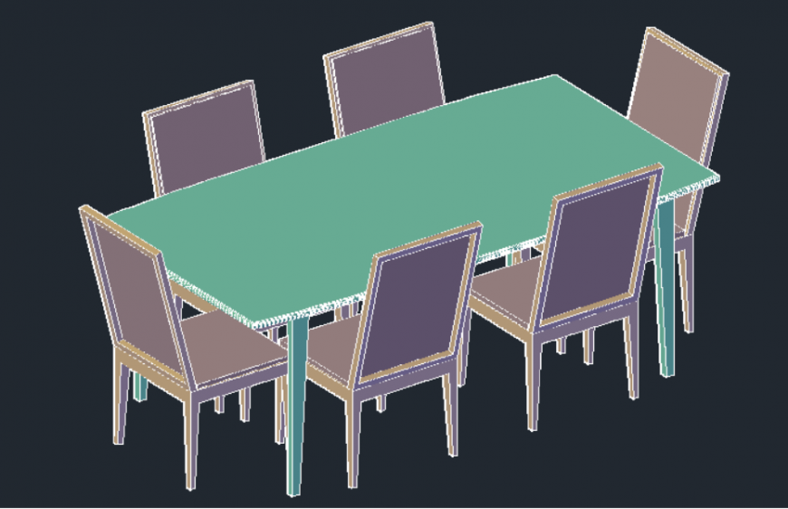 Drawing of 6 seater 3d dining table autocad file. Drawing of 6 seater 3d dining table autocad file.