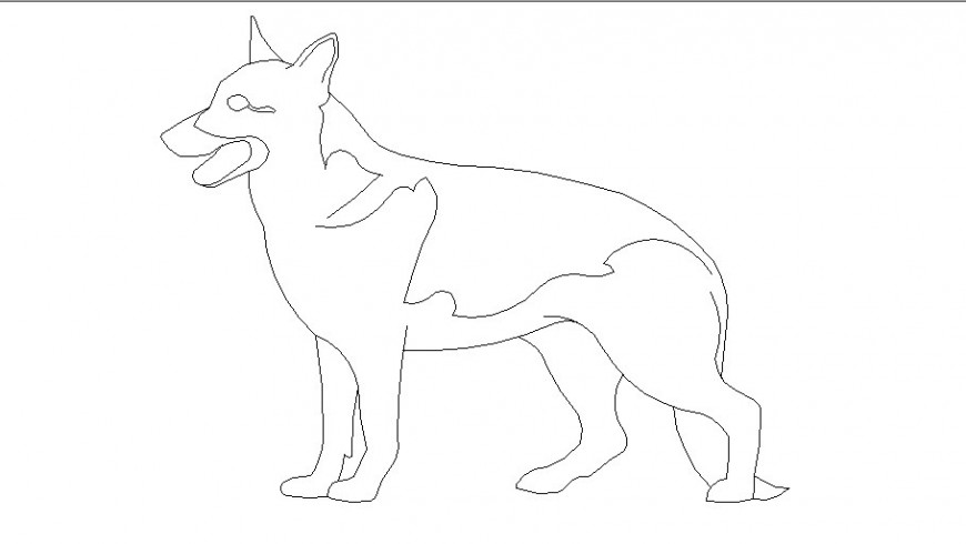 Dynamic dog side elevation block cad drawing details dwg file Dynamic dog side elevation block cad drawing details dwg file