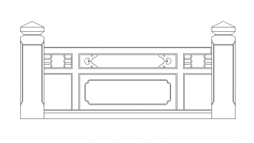 Dynamic wooden railing design cad block details dwg file Dynamic wooden railing design cad block details dwg file