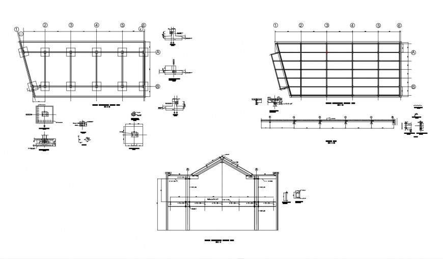 Foundation plan and constructive structure details of office cad ... Foundation plan and constructive structure details of office cad ...