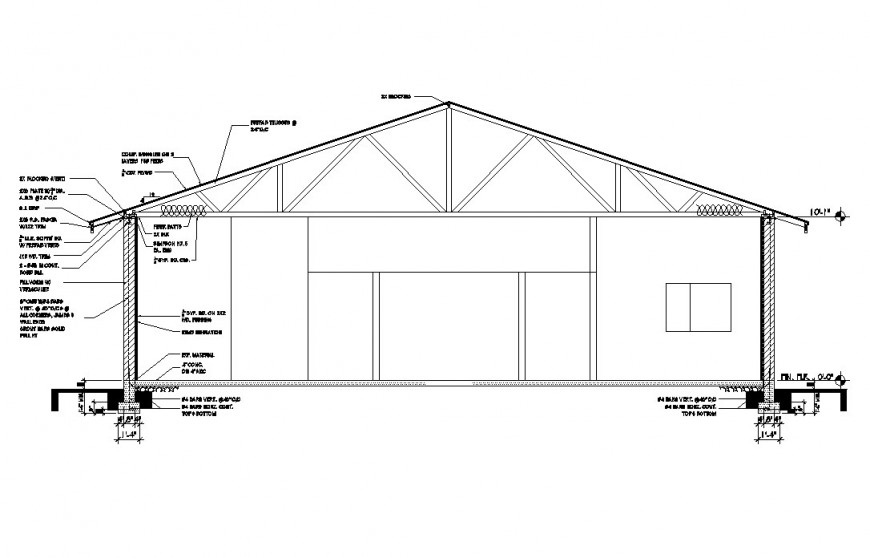 Front constructive sectional cad drawing details of house dwg file Front constructive sectional cad drawing details of house dwg file