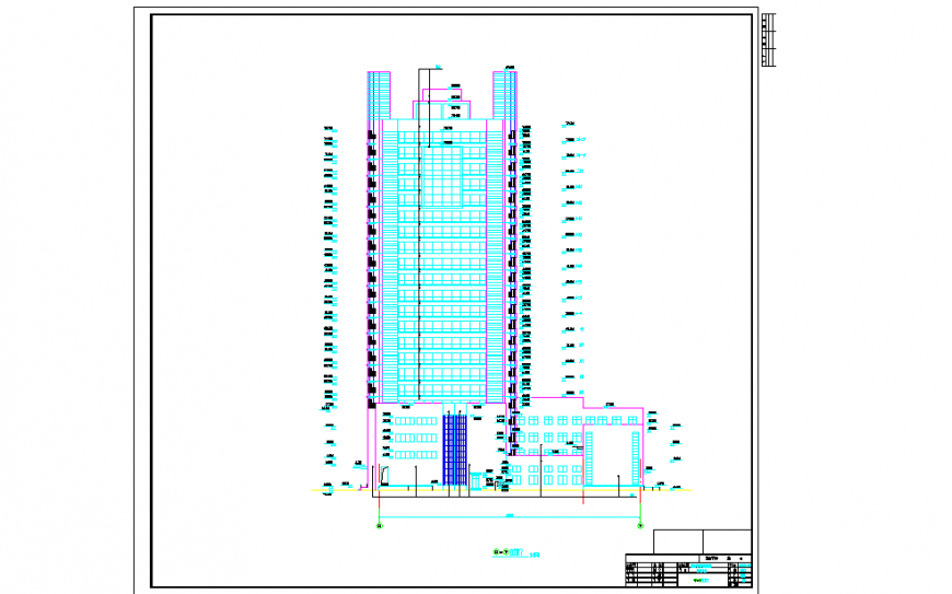 High rise Building Elevation design in Autocad file