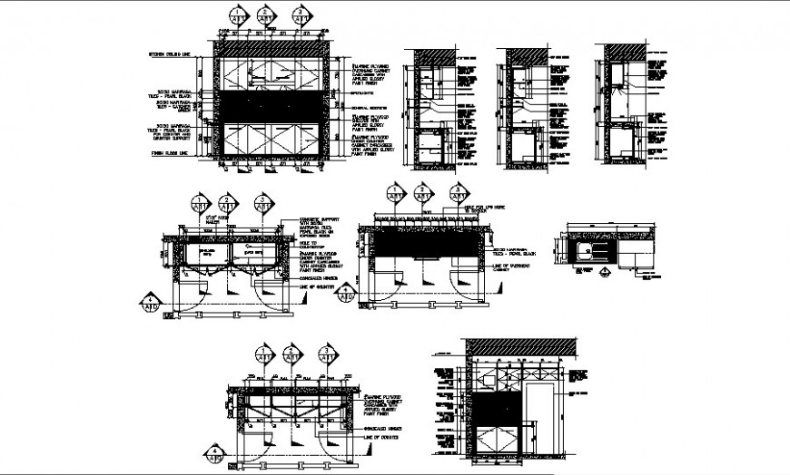 House kitchen all sided constructive section and auto-cad details dwg file House kitchen all sided constructive section and auto-cad details dwg file