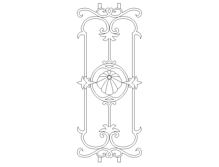 Leaf and floral pattern railing block cad drawing details dwg file Leaf and floral pattern railing block cad drawing details dwg file