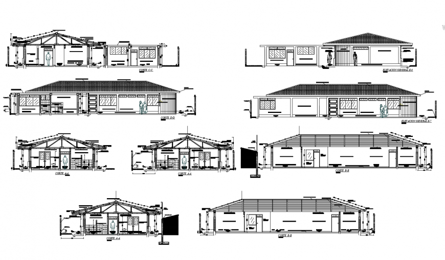 Luxuries club house all sided elevation and section cad drawing details ... Luxuries club house all sided elevation and section cad drawing details ...