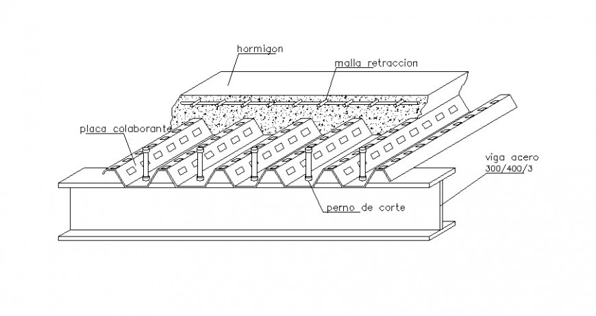 Metallic roof constructive structure details dwg file Metallic roof constructive structure details dwg file