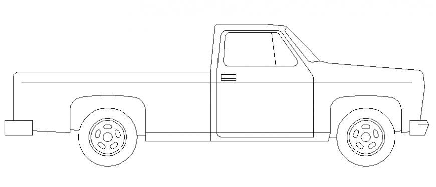 Mini transportation truck side elevation block cad drawing details dwg file Mini transportation truck side elevation block cad drawing details dwg file