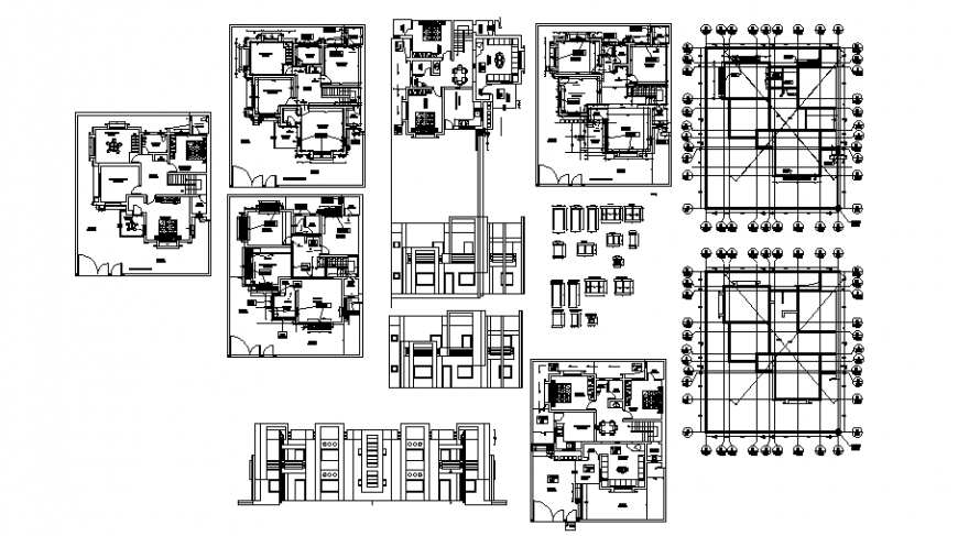 Multi-level luxuries bungalow elevation, section, floor plan and ... Multi-level luxuries bungalow elevation, section, floor plan and ...