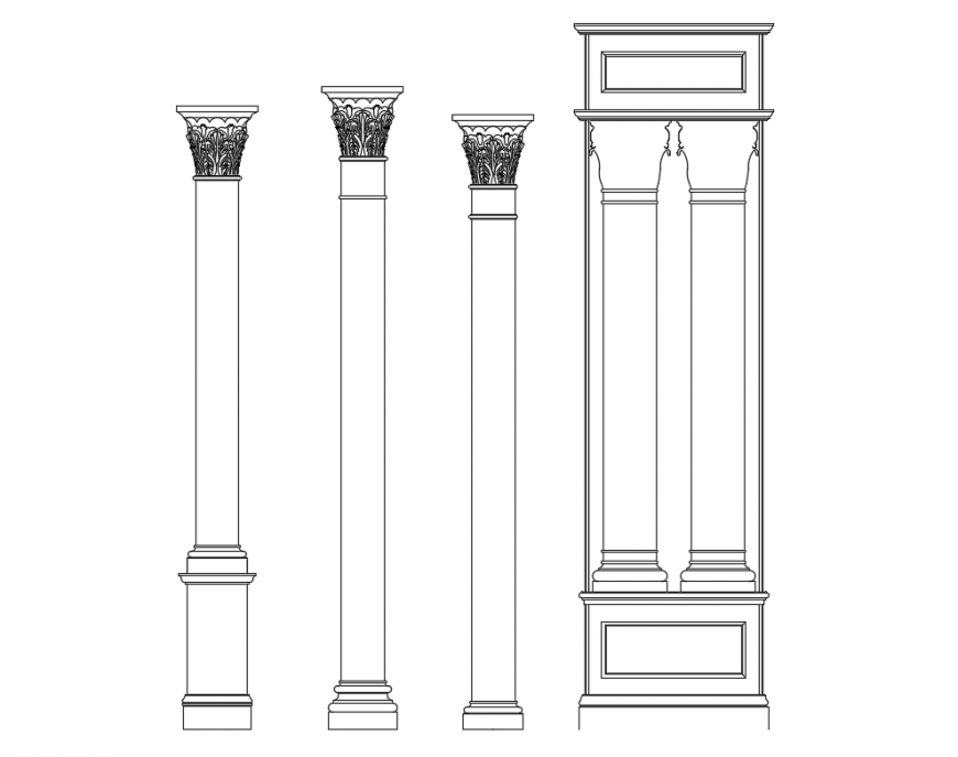 Multiple creative corinthian columns cad blocks design dwg file Multiple creative corinthian columns cad blocks design dwg file
