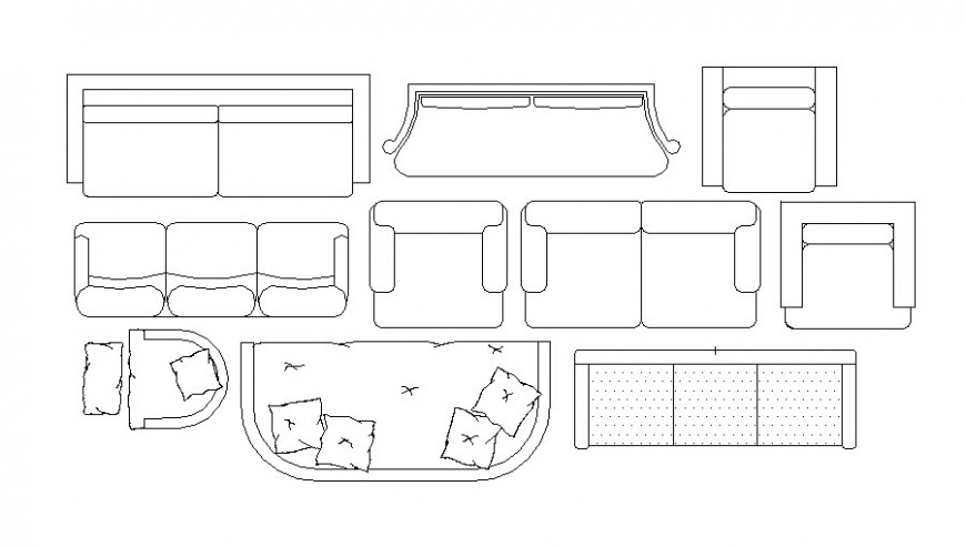 Multiple dynamic sofa set elevation blocks cad drawing details dwg file Multiple dynamic sofa set elevation blocks cad drawing details dwg file