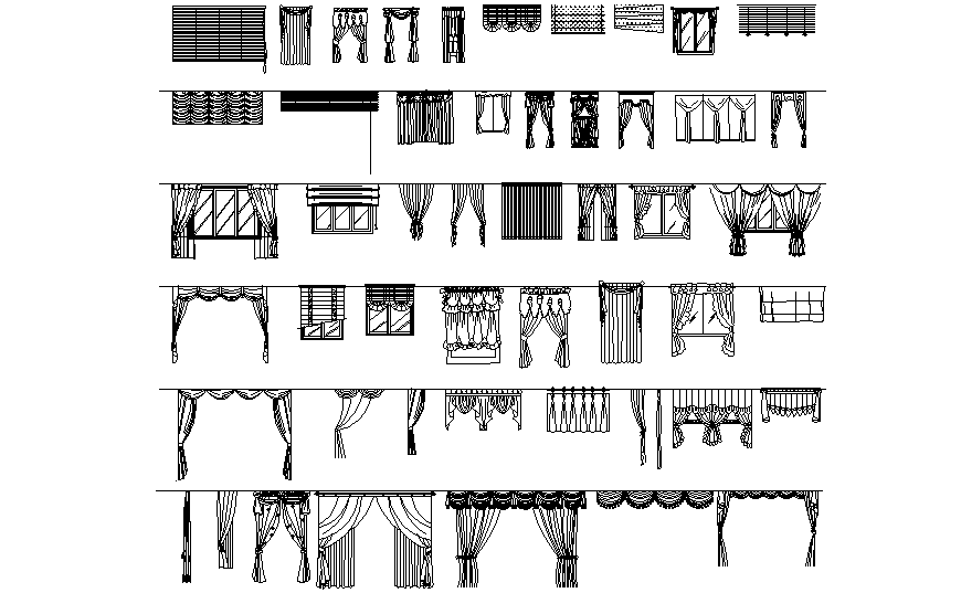 Multiple household decorative curtain blocks cad drawing details dwg file Multiple household decorative curtain blocks cad drawing details dwg file
