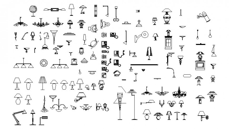 Multiple lamps and light household decorative blocks cad drawing ... Multiple lamps and light household decorative blocks cad drawing ...