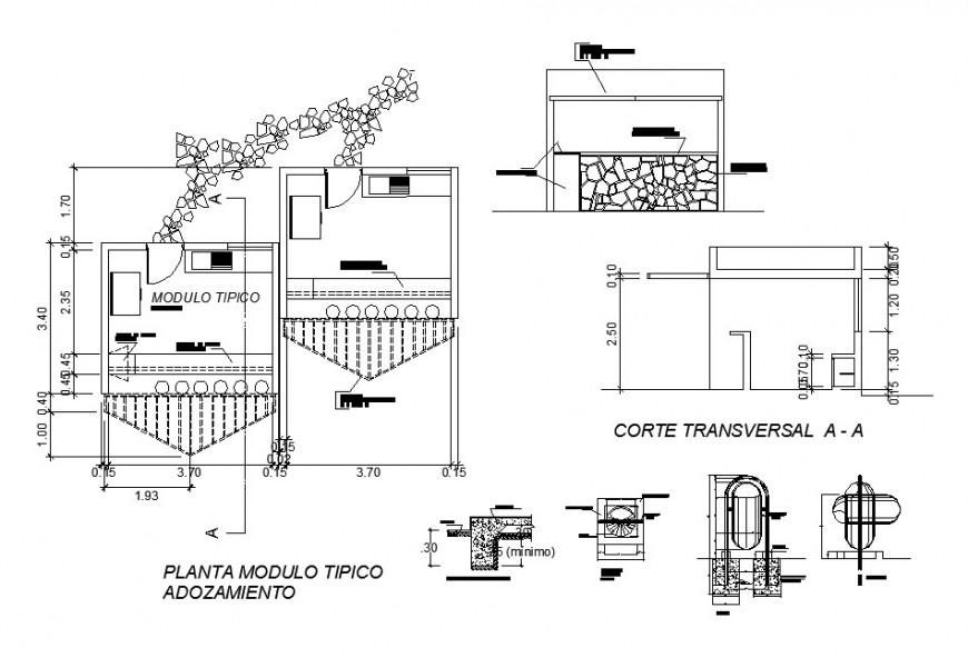 Pire store model transverse and constructive section, plan and auto-cad ... Pire store model transverse and constructive section, plan and auto-cad ...
