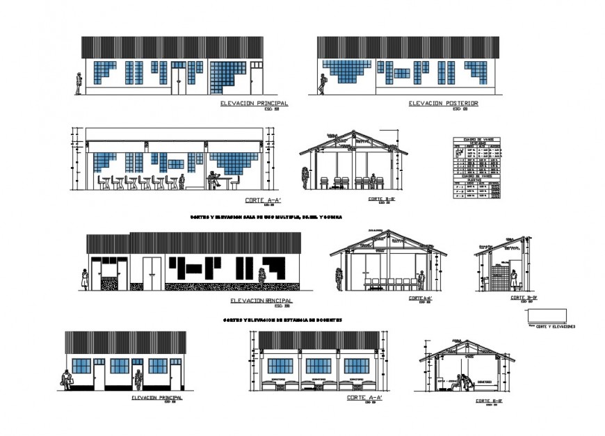 Primary school building all sided elevation and sectional details dwg file Primary school building all sided elevation and sectional details dwg file