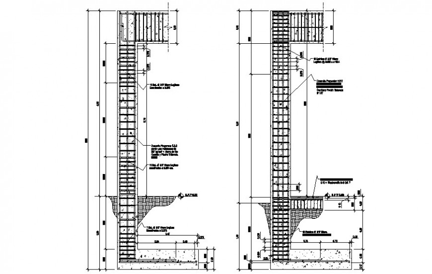 Reinforcement Details In Structure 2d Drawing In Autocad