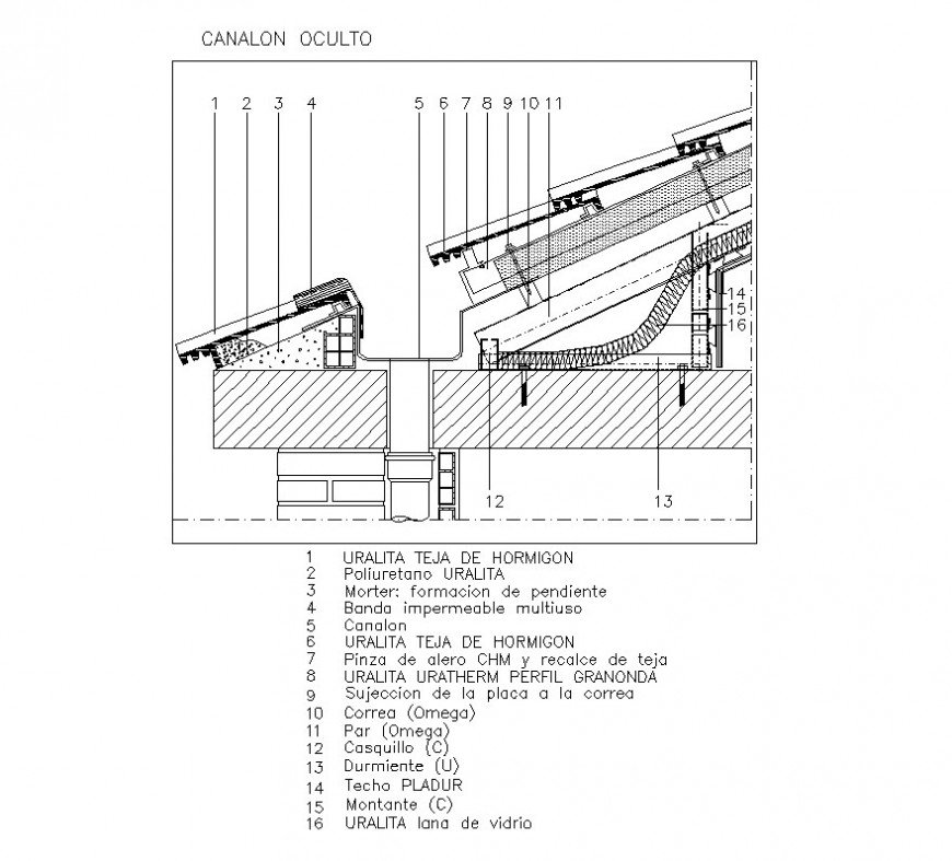 Roof section structural block detail 2d view layout file in Autocad format Roof section structural block detail 2d view layout file in Autocad format