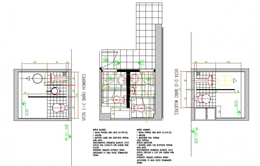 Section And Plan Detail Of Sanitary Toilet 2d View Cad Construction Block Layout Autocad File