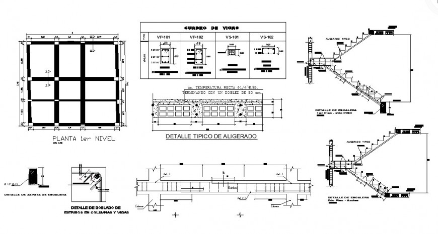 Staircase constructive section, beam, column and constructive structure ... Staircase constructive section, beam, column and constructive structure ...