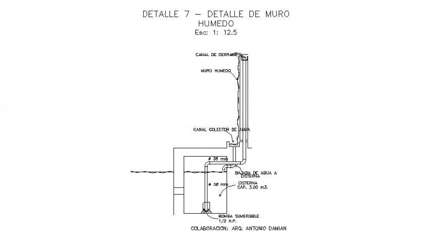 Wet wall constructive structure cad drawing details dwg file Wet wall constructive structure cad drawing details dwg file